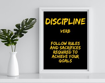 Discipline Definition Poster - Etsy