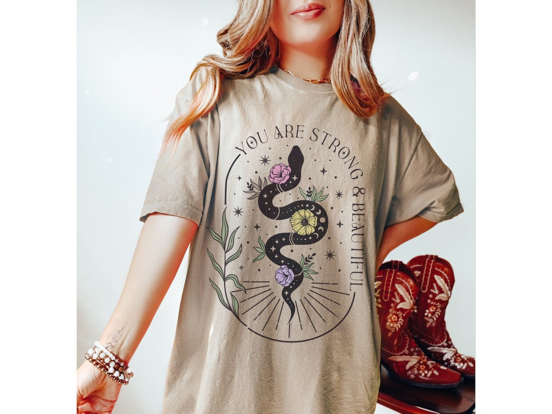Comfort Colors Mystical Snake Shirt, Whimsigoth Mystical Moon Shirt ...