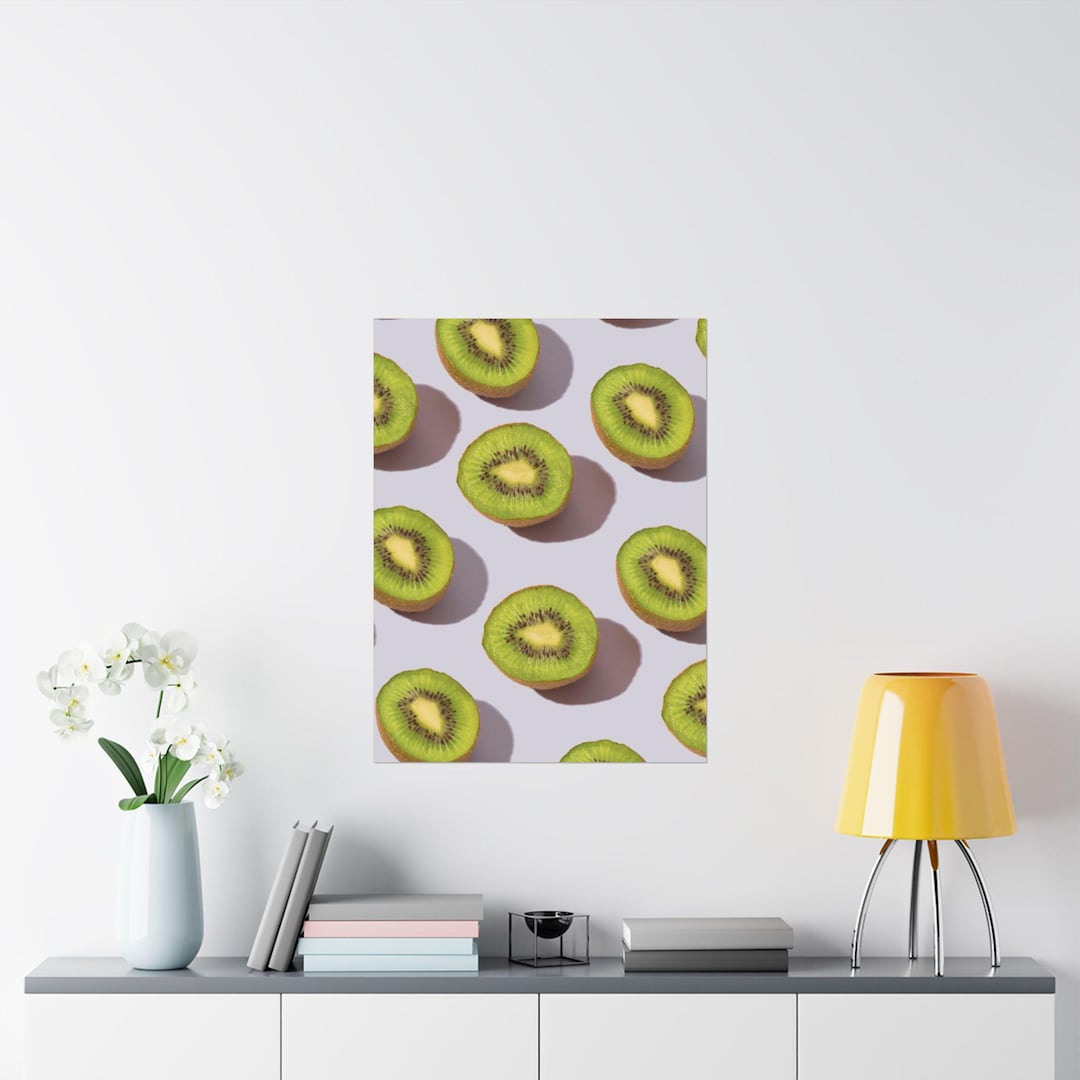 Kiwi Wall Art, Fruit Pattern Poster, Kiwi Pattern Print, Cute Green ...