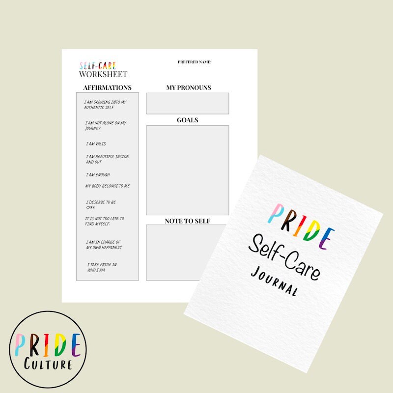 LGBTQ Self-care Pride Journal, Printable Planner Bundle, Weekly Journal ...