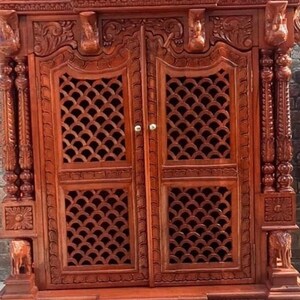 Wooden Temple 72" Large Solid Teakwood, for Home ,POOJAGHAR Religious ...