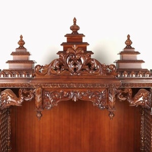 Wooden Temple 72" Large Solid Teakwood Hand Crafted Beautiful White ...