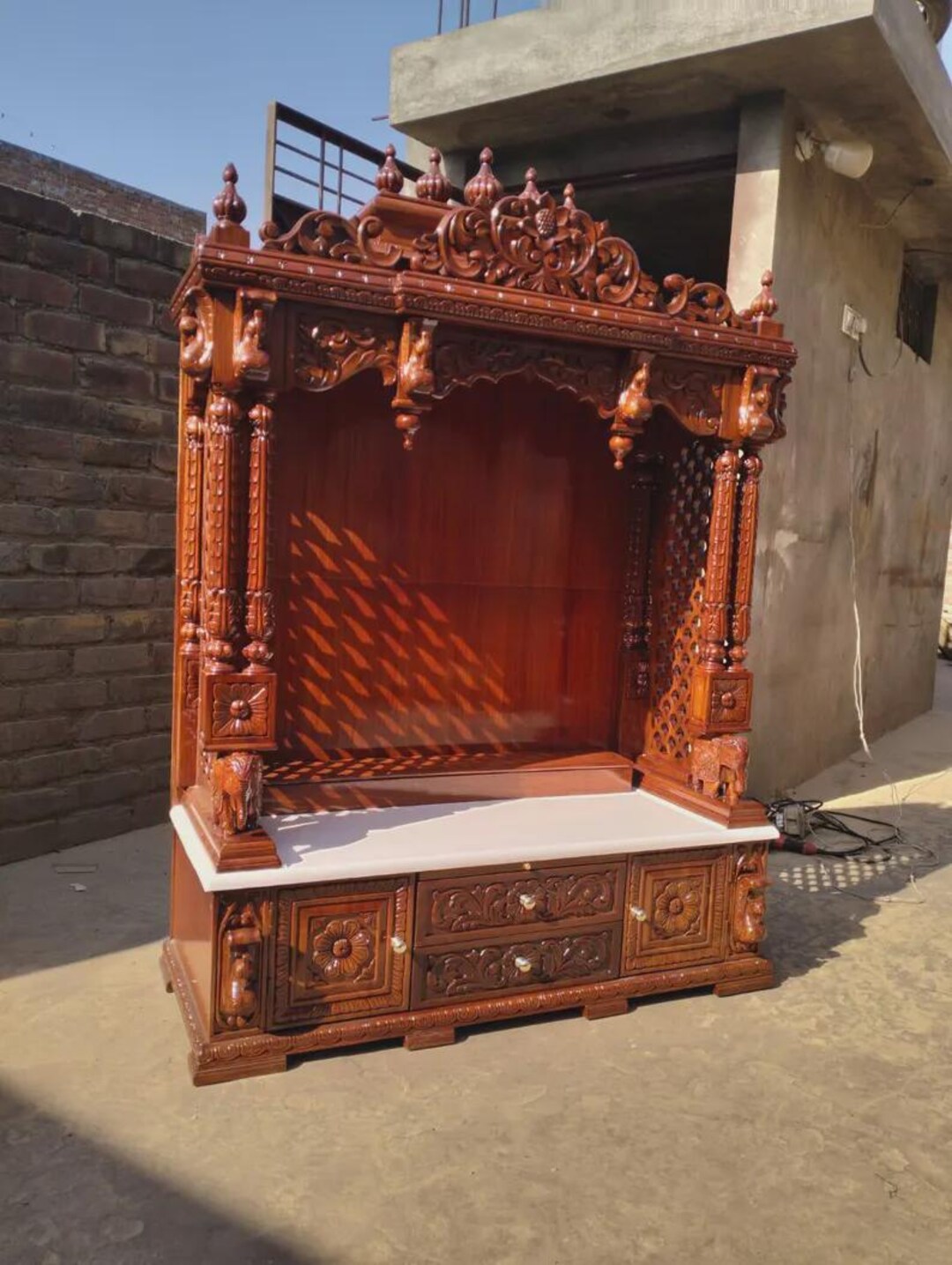 Teakwood Hindu Home Mandir Temple Hindu Pooja Mandir Home/wooden GOD ...