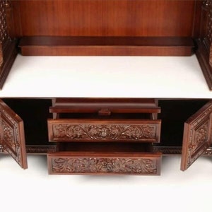 Wooden Temple 72" Large Solid Teakwood Hand Crafted Beautiful White ...