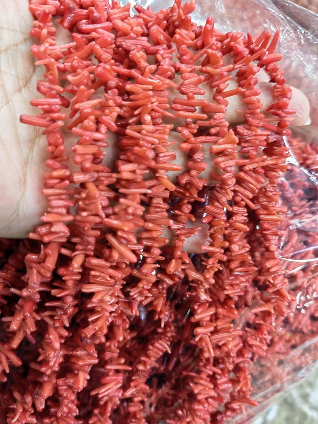 Full Strand Natura White Coral Stick Chips Beads 16" Freeform Varies ...