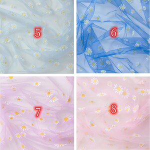 Daisy Lace Fabric, Daisy Print Tulle Mesh Lace Fabric, for Princess ...