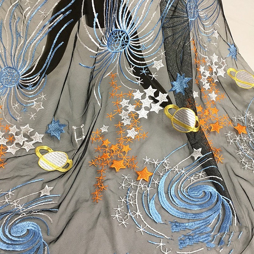 Cosmic Embroidery Mesh Lace Fabric for Wedding Dress Bridal Veil Tutu ...