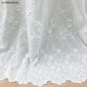 10 Style Eyelet Cotton Fabric, Floral Leaf Pattern Embroidery Cotton ...