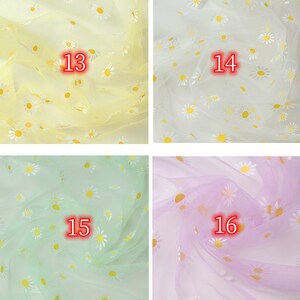 Daisy Lace Fabric, Daisy Print Tulle Mesh Lace Fabric, for Princess ...