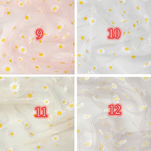 Daisy Lace Fabric, Daisy Print Tulle Mesh Lace Fabric, for Princess ...