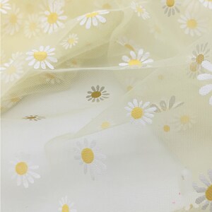 Daisy Lace Fabric, Daisy Print Tulle Mesh Lace Fabric, for Princess ...