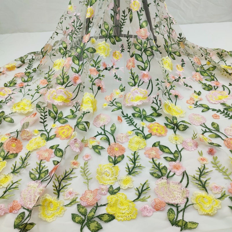 Embroidered Fabric - Etsy