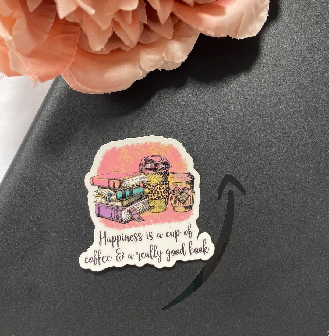 Happiness Sticker. 2 Inch Sticker, Page Saver, Bookworm, Gift for a ...