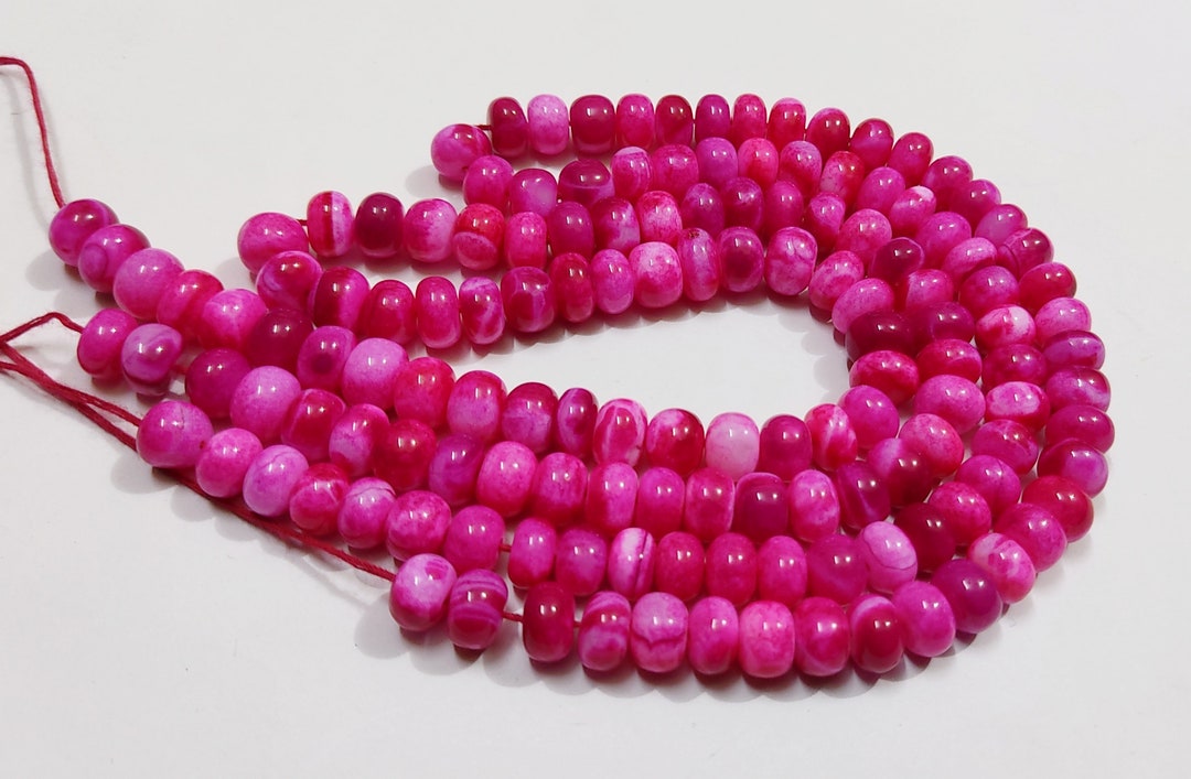 Hot Pink Opal Rondelle Beads: Smooth Gemstone Strand (8.5-9mm) - Etsy