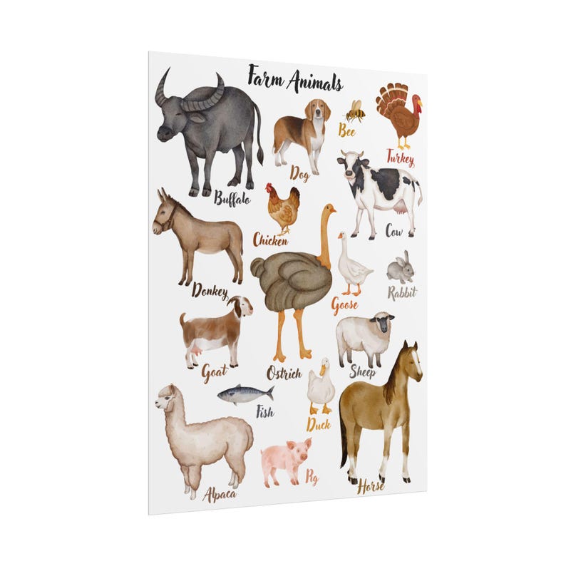 Printable Poster, Farm Animals, Classroom Decor, Kids Room Wall Art ...