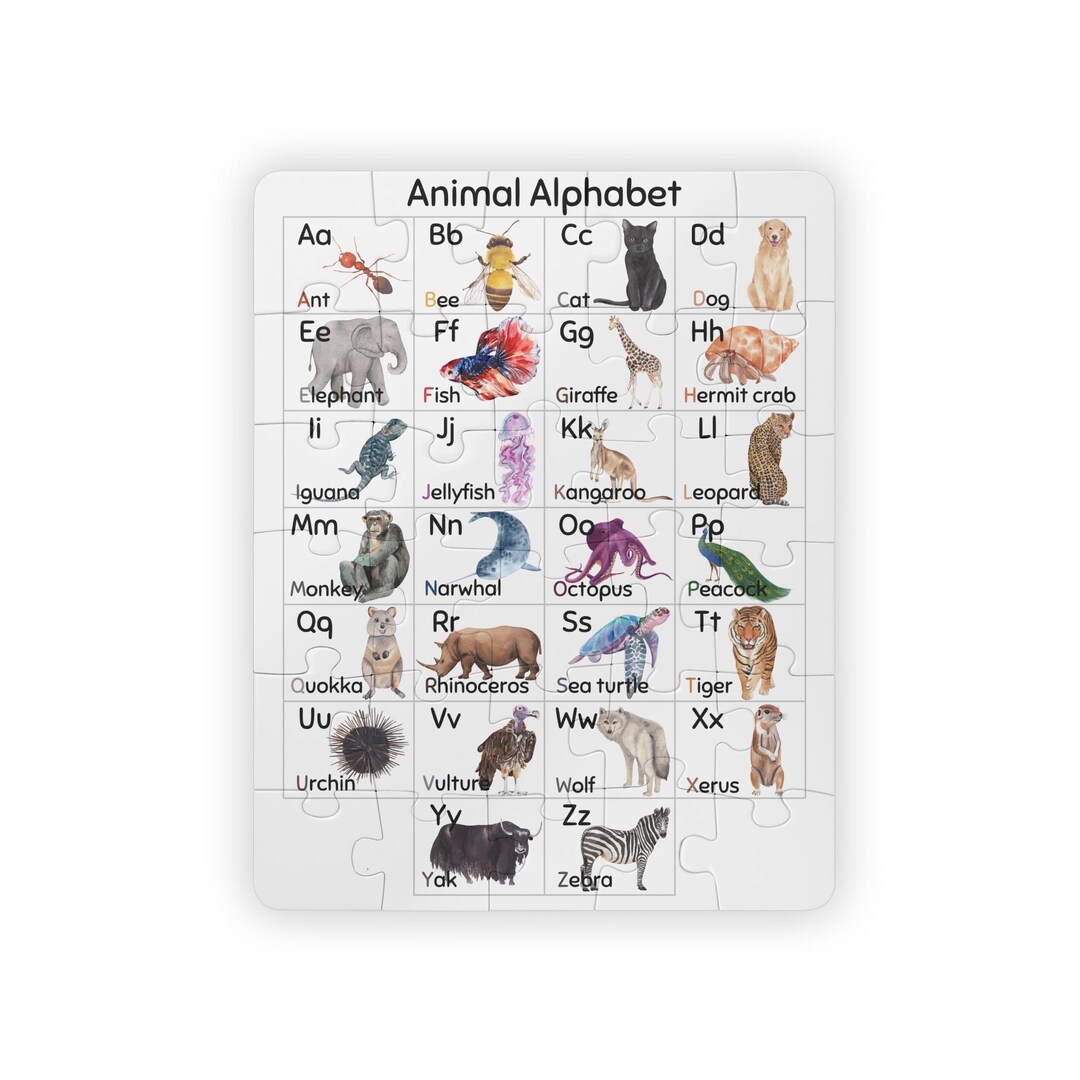 Animal Alphabet Kids Puzzle, 30-piece - Educational Toy, Birthday Gift ...