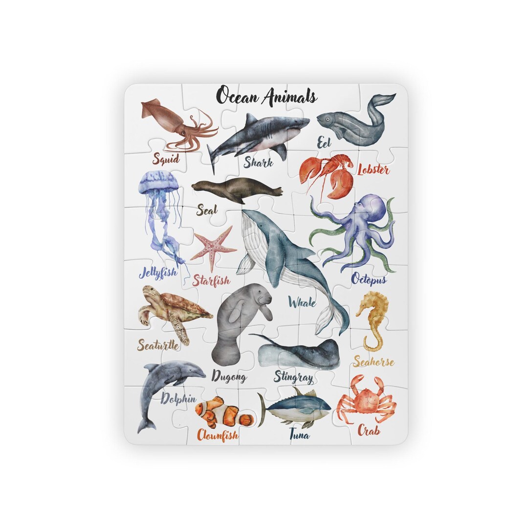 Ocean Animals Kids Puzzle, 30-piece - Educational Toy, Birthday Gift ...