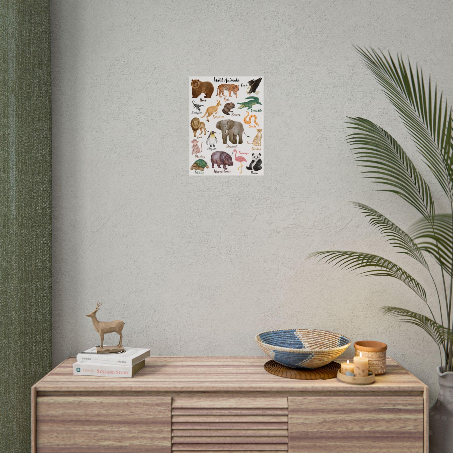 Rolled Poster, Wild Animals, Classroom Decor, Kids Room Wall Art ...