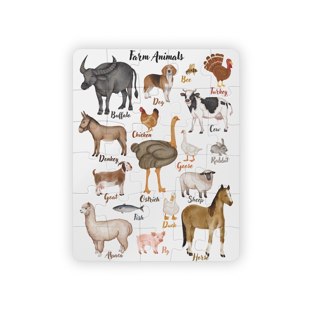 Farm Animals Kids Puzzle, 30-piece - Educational Toy, Birthday Gift for ...