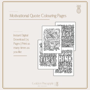 Motivational Quotes Colouring Pages | 15 Pages | Adult Colouring | Teen ...