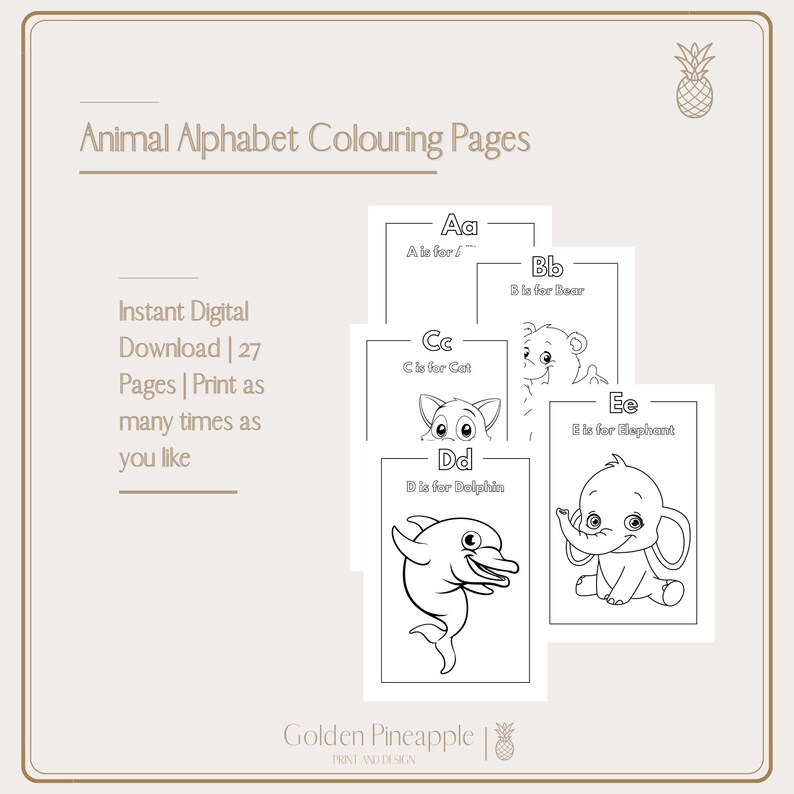 Animal Alphabet Colouring Pages | 27 Pages | Children’s Activities ...
