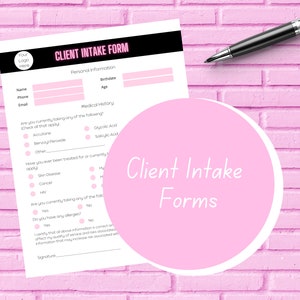 Editable Client Intake Form Pink Beauty Salon Consent Form - Etsy Canada