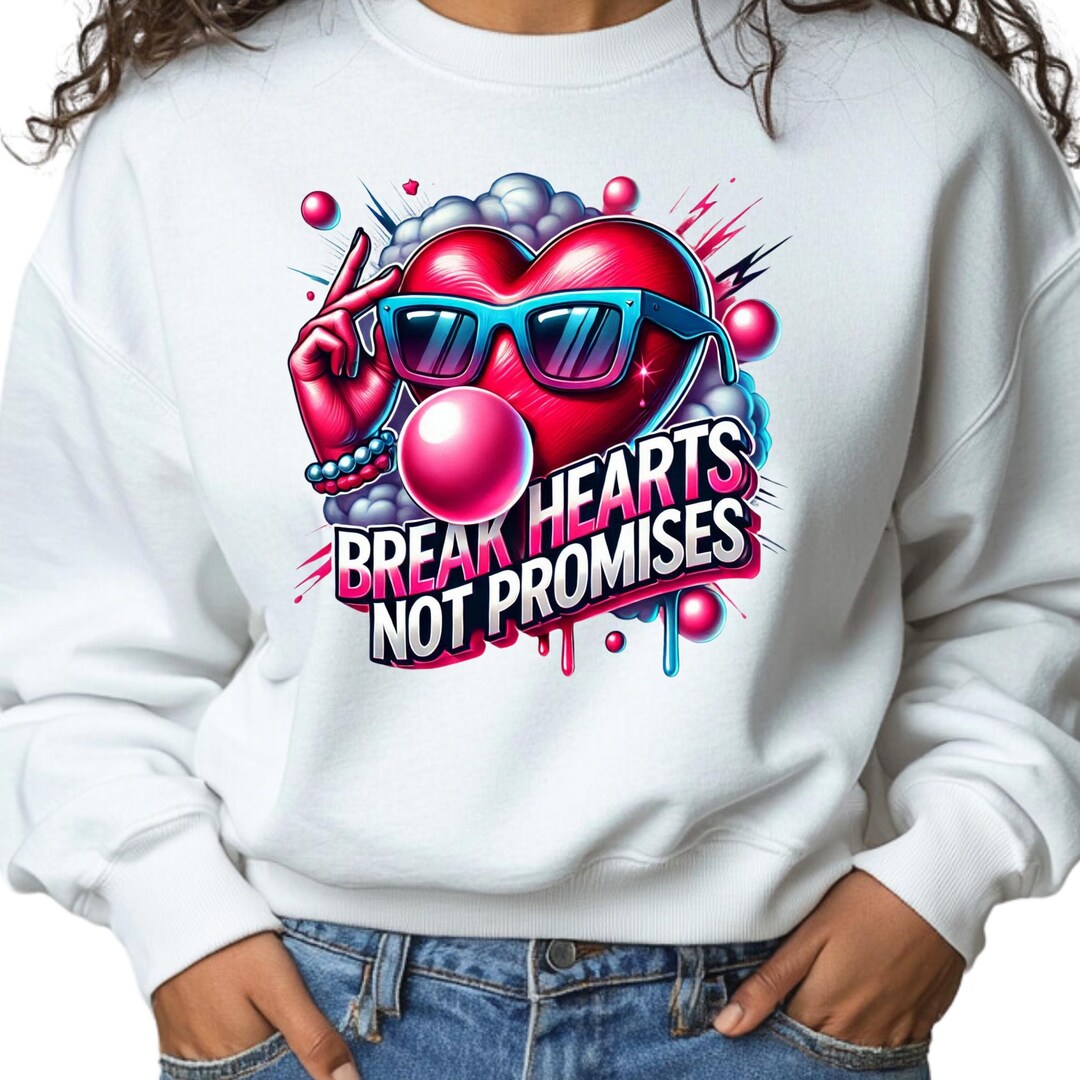 Break Hearts Not Promises Clipart PNG || Digital Download || Pink Heart ...