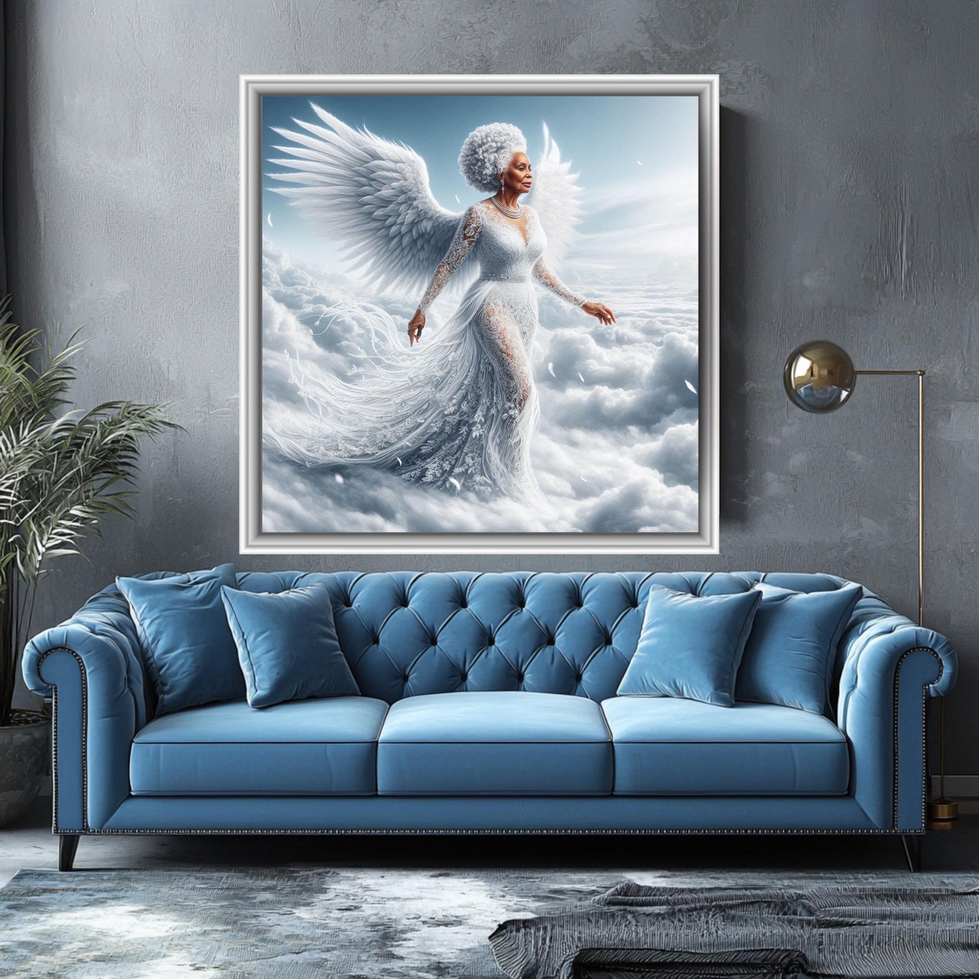 Black Queen Angel Art | Elegant Afro Angel Digital Print (PNG) - Etsy