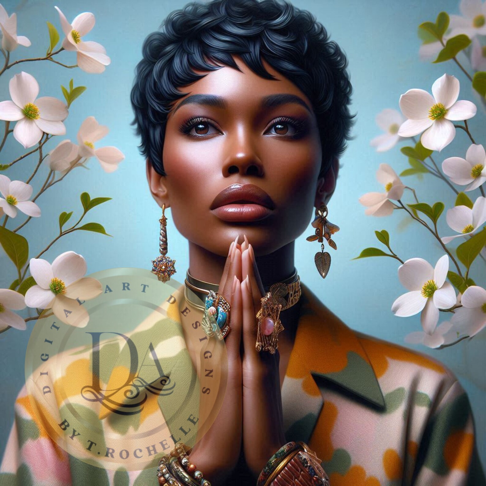 Woman of Prayer Art Print | Spiritual Reflection (PNG Digital Download ...