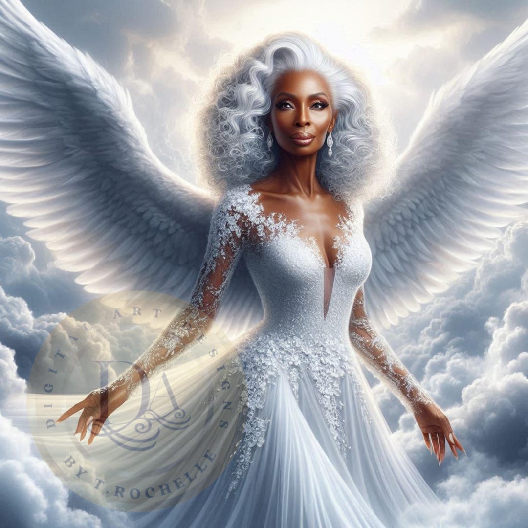 Heavenly Ebony Angel || Angelic Black Queen || African American Angel ...