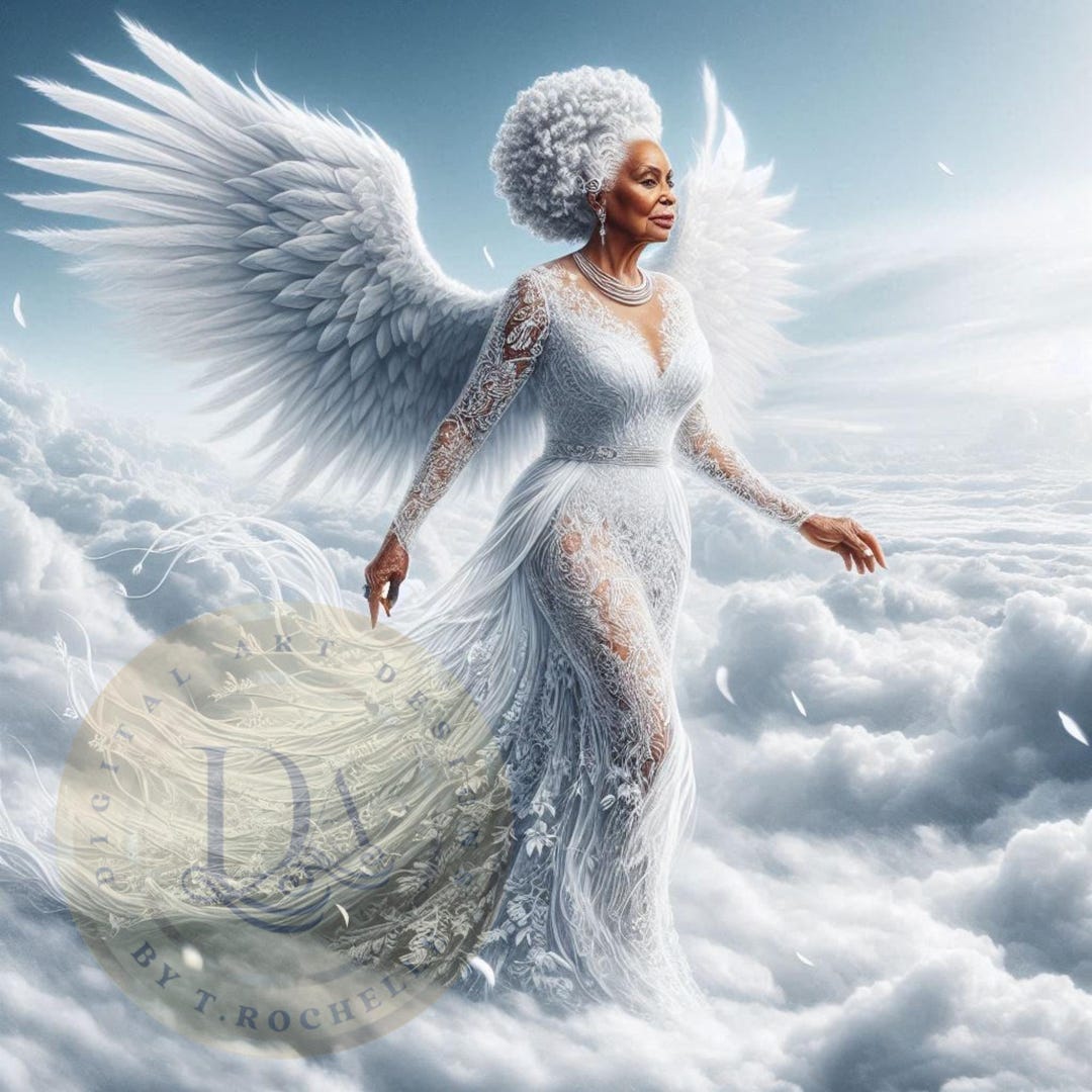 Black Queen Angel Art | Elegant Afro Angel Digital Print (PNG) - Etsy