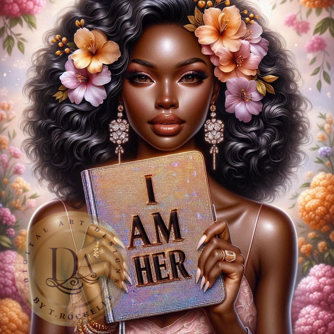 I AM HER Digital Art | Inspirational PNG, Printable Wall Decor (digital ...