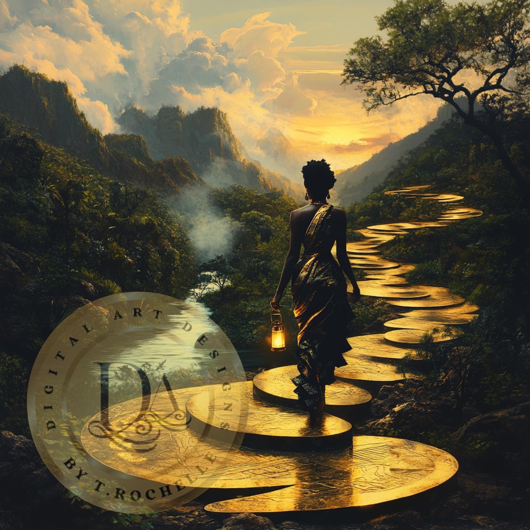 Spiritual Nature Landscape Art PNG - Path of Light, Home Decor (digital ...