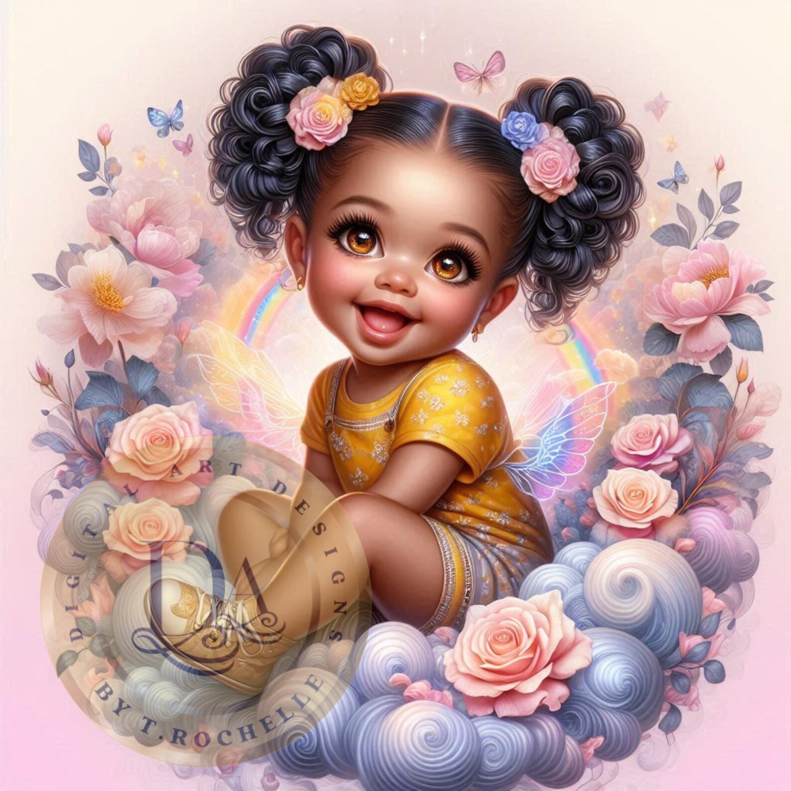 Little Girl Fairy Art | Floral PNG (digital Download) - Etsy