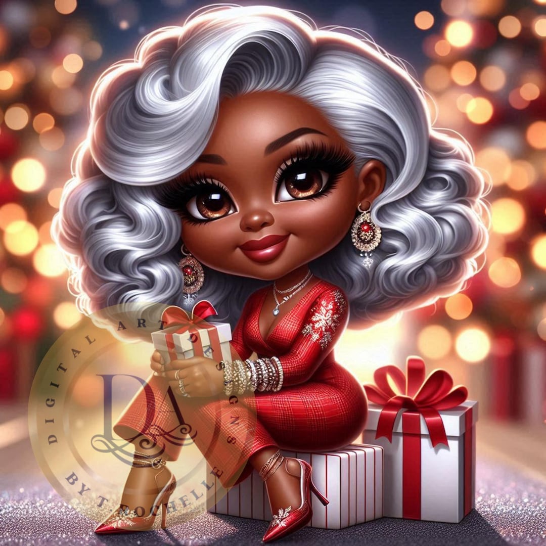 Elegant Holiday Diva Illustration | Glam Xmas Vibes, PNG (digital ...