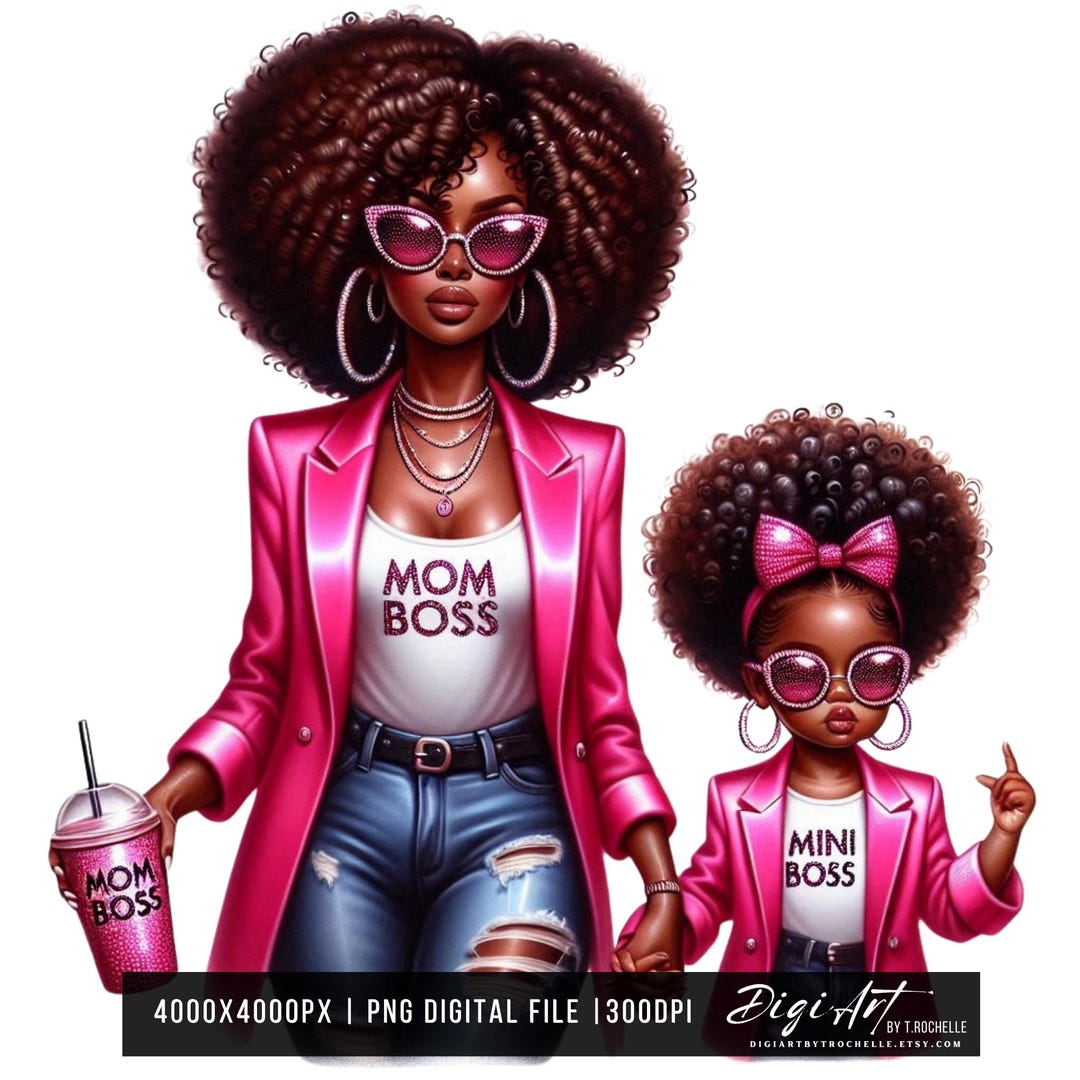 Mom Boss Mini Boss PNG | Mommy and Me Digital Clipart | Stylish Boss ...