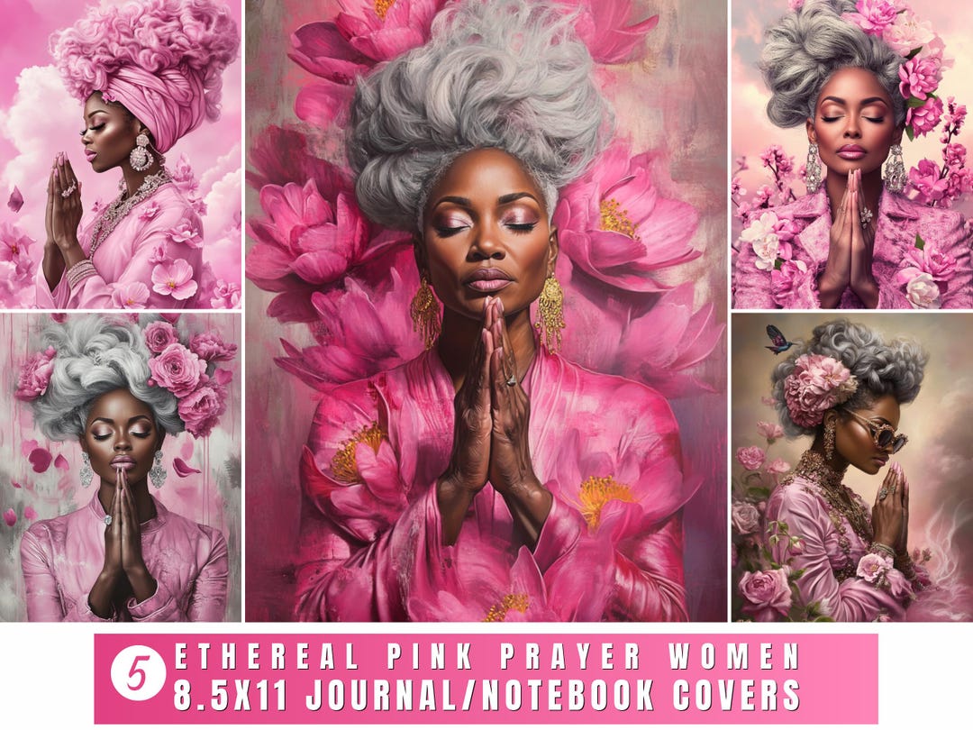 Ethereal Pink Prayer Women PNG || Journal Cover Designs || Notebook ...