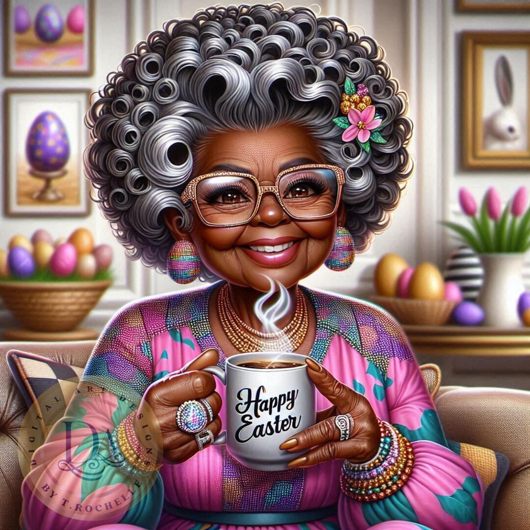 Easter Grandma Digital Art PNG || Elderly Woman || Digital Download ...