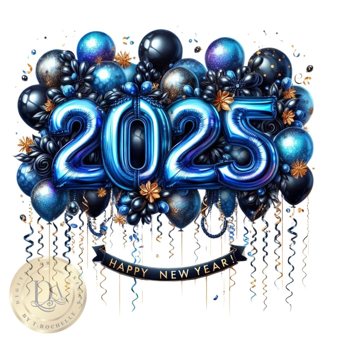 2025 New Year Celebration Clipart Design PNG New Year's Decor 2025 ...