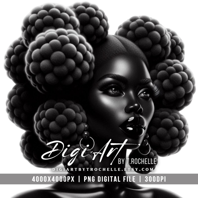 Afro Puffs Print - Etsy