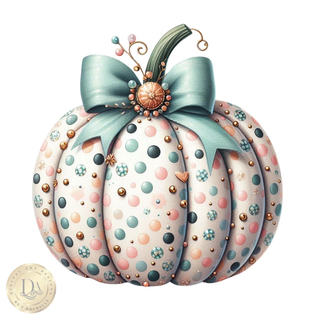 Polka Dot Pumpkin Clipart PNG Pumpkin Graphic T-shirt Design ...