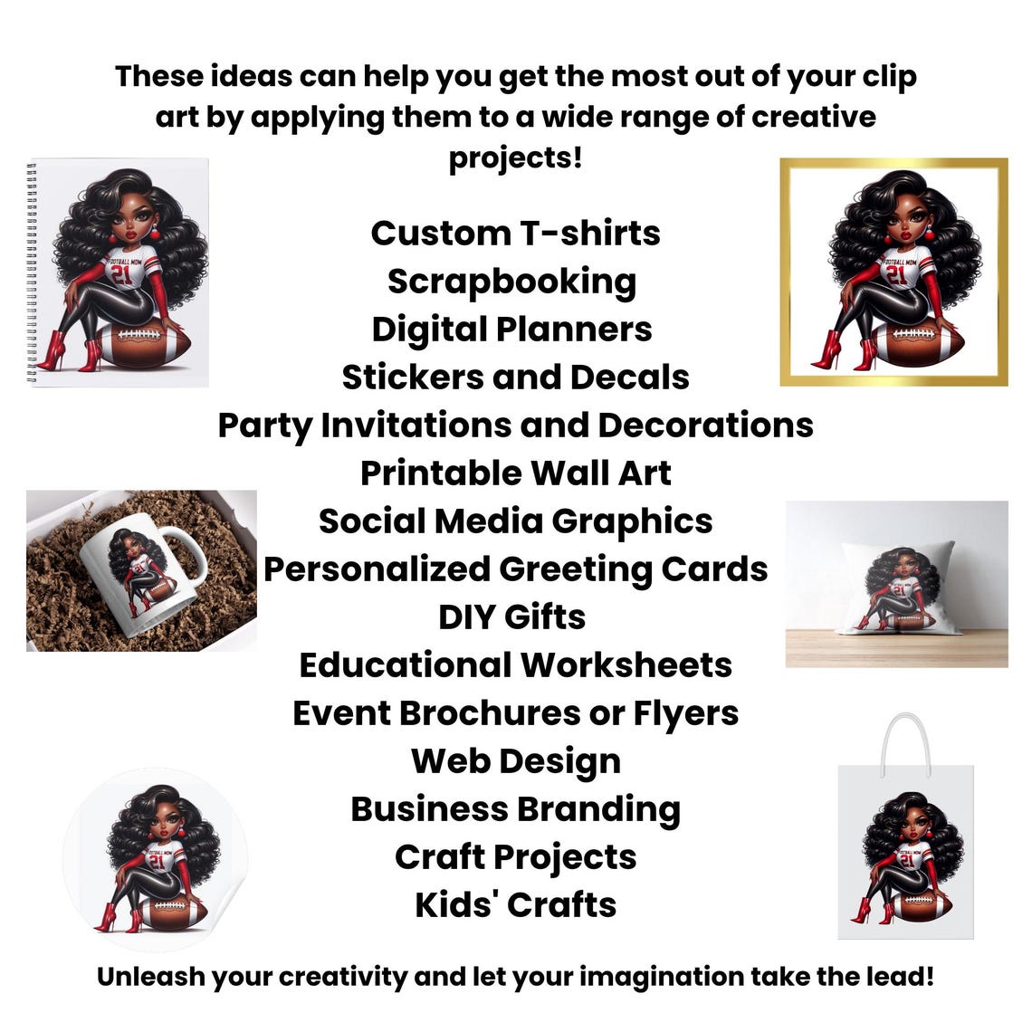Football Diva PNG | Game Day Glam Clipart | Sporty Glam Football ...