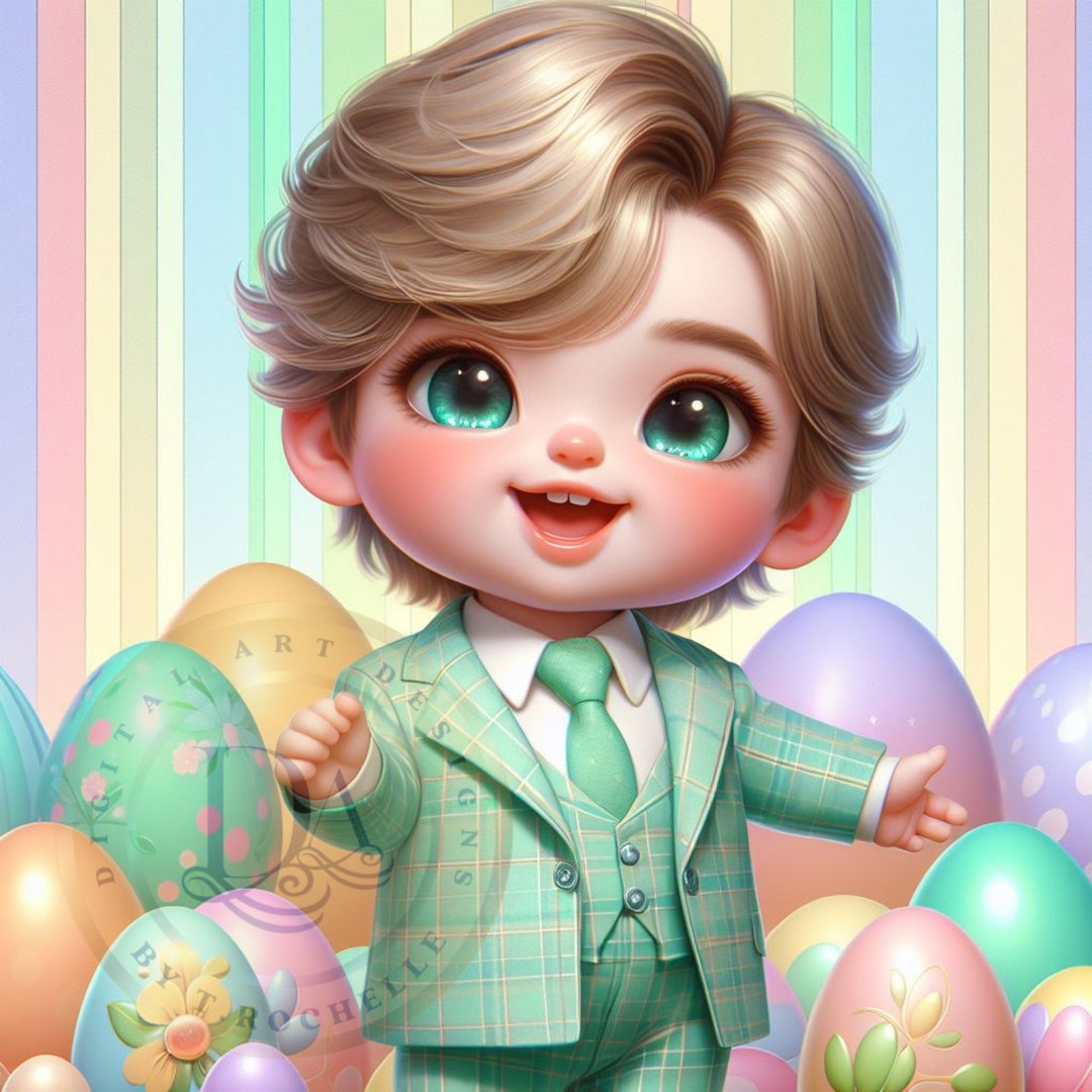 Cute Easter Kids Decorated Eggs Digital Download Easter Eggs Printable ...