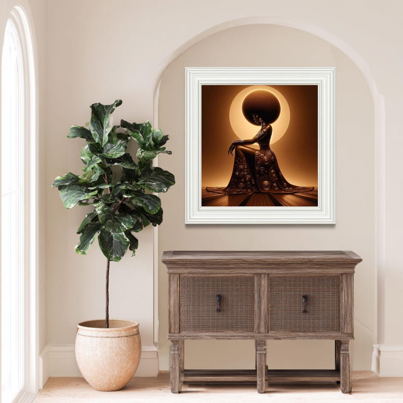 Bronze Moon Goddess Art | Afroglam PNG | 4000x4000 | 300dpi - Etsy
