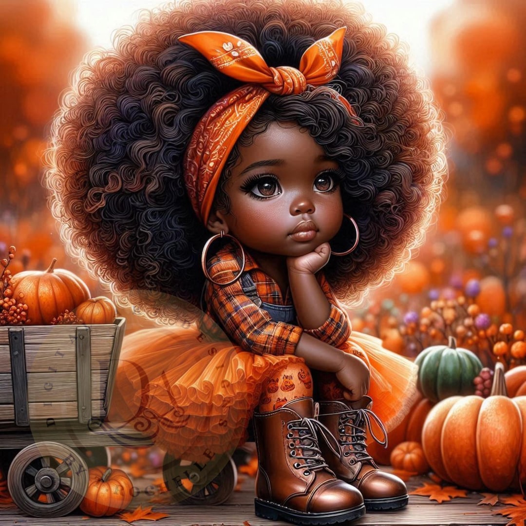 Autumn Girl and Pumpkins Kids Room Art Digital Download Pumpkin Season ...
