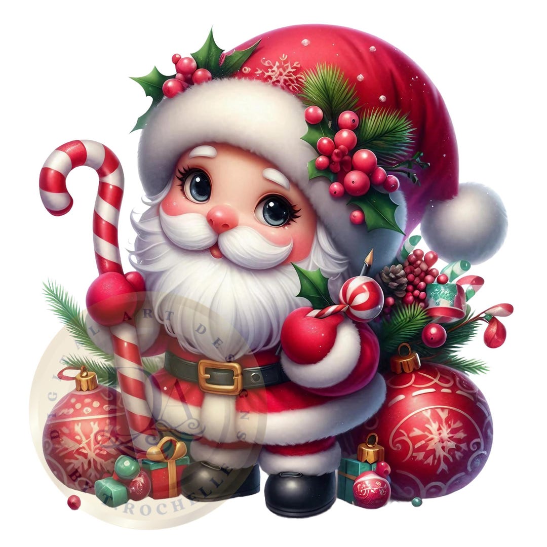 Cute Christmas Santa Claus Clipart Holiday PNG, Christmas Digital ...