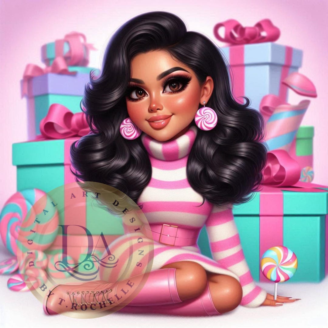 Candyland Christmas Diva || Glam Holiday || Printable || Festive ...