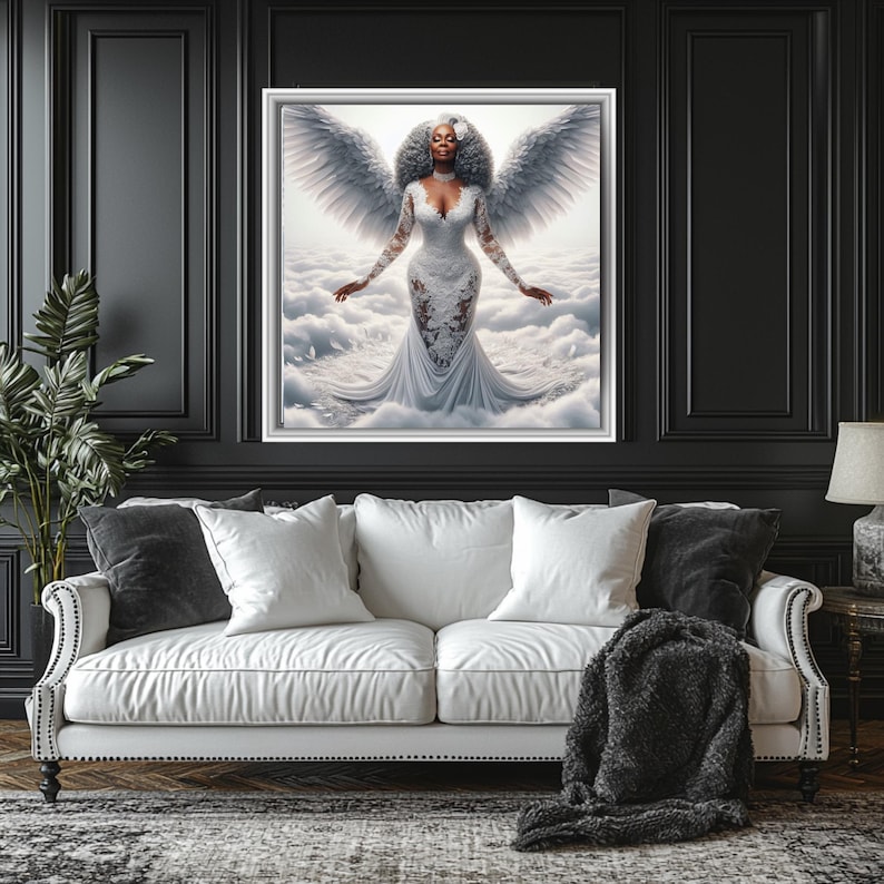 Heavenly Ebony Angel || Angelic Black Queen || African American Angel ...
