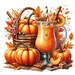 Watercolor Fall Autumn Drinks Sublimation Bundle || Fall Vibes ...
