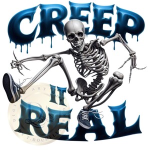 Creep It Real Clipart PNG || Breakdance Skeleton || T-shirt Design ...